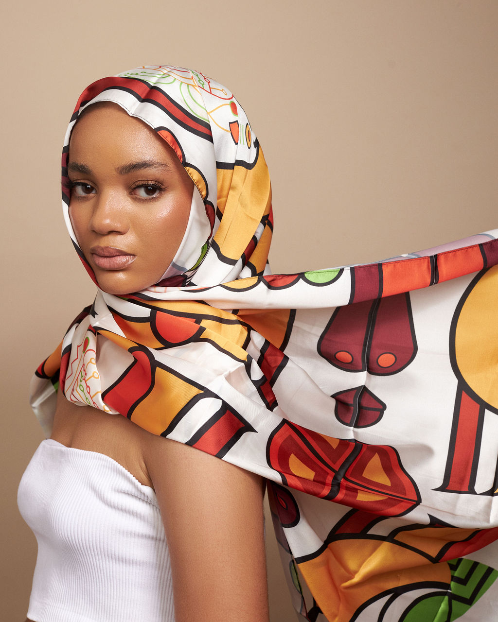 Custom Print Scarf in Cinnamon